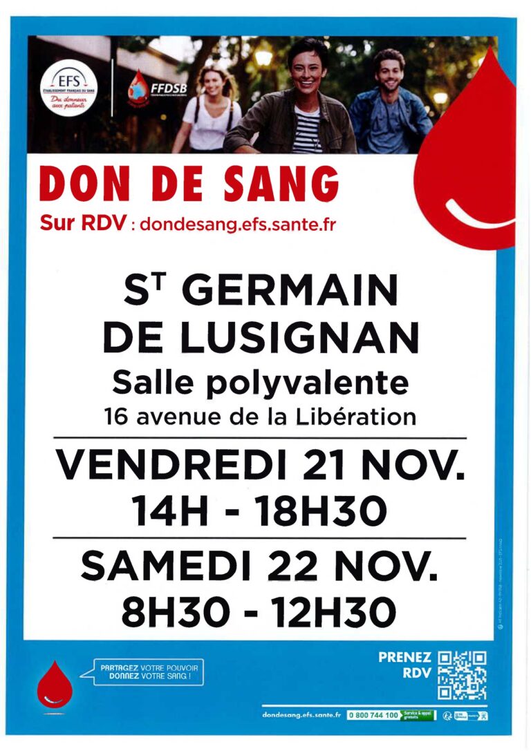 don du sang – Saint-Germain de Lusignan